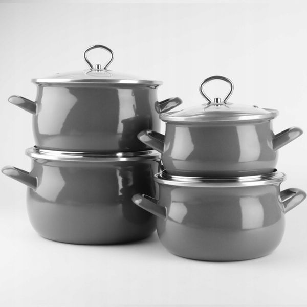 Kup Garnek emaliowany szary HELENA 3L Silesia Emalia Gaz Indukcja ...