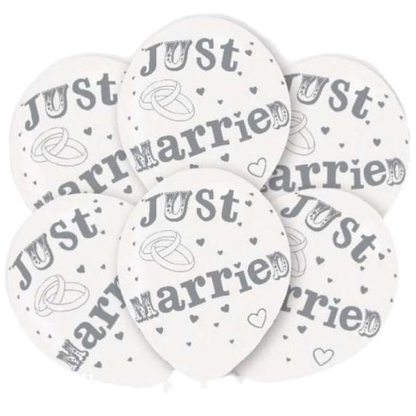 Kup Balony "Just Married", białe, Amscan, 11", 6 szt na arena.pl i ...
