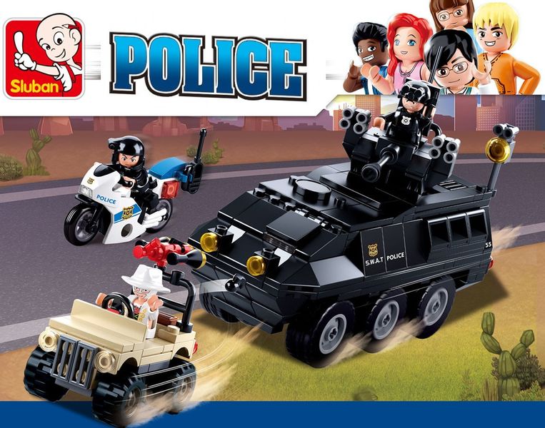 KLOCKI SLUBAN POLICE Pojazd pancerny 324 kompatybilne z LEGO - Arena.pl