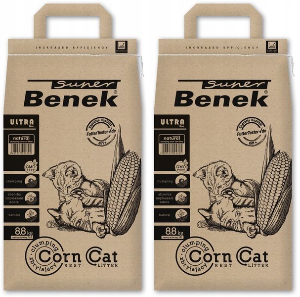 Kup Super Benek Corn Cat Ultra 28L Drobnoziarnisty Żwirek dla kota Corn ...