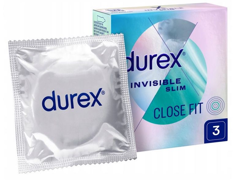 DUREX Invisible Close Fit 3szt Cienkie Dopasowane Ściśle Przylegające ...
