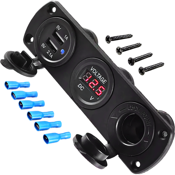 Dodatkowe Gniazdo Zapalniczki 12V USB 5V 2A Woltomierz Samochodowy ...
