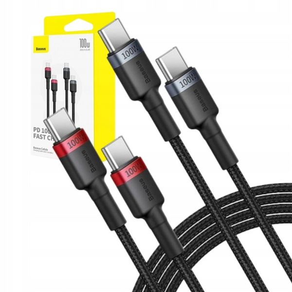 Kup BASEUS ZESTAW KABLI PRZEWODÓW USB-C TYP-C SZYBKIE ŁADOWANIE 100W PD ...
