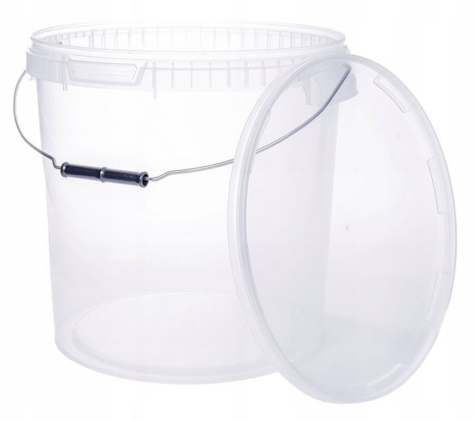 WIADERKO WIADRO POJEMNIK Z POKRYWKĄ TRANSPARENTNE 20L DO 200° - Arena.pl