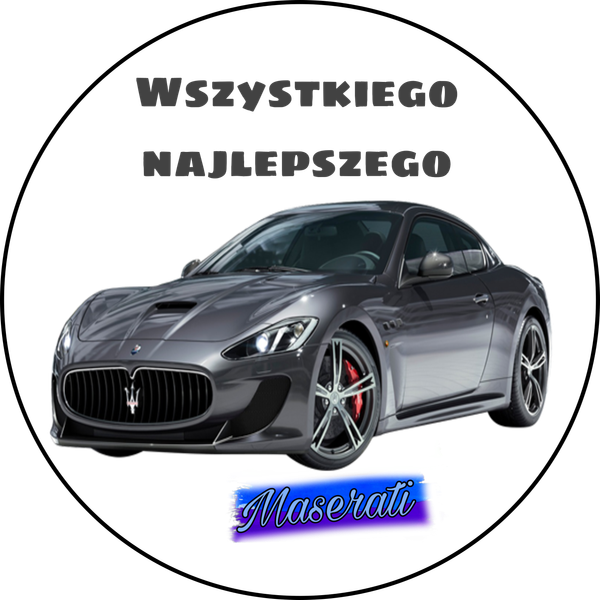 Kup Opłatek na tort Samochód Auto Logo Maserati Urodziny 30 40 ...