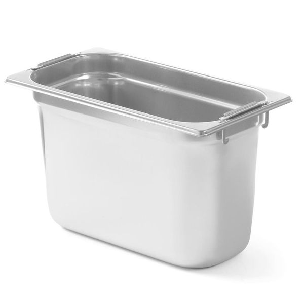 Pojemnik GN z chowanymi uchwytami stal nierdzewna GN1/3 325x176mm wys. 200mm - Hendi 803509 ...