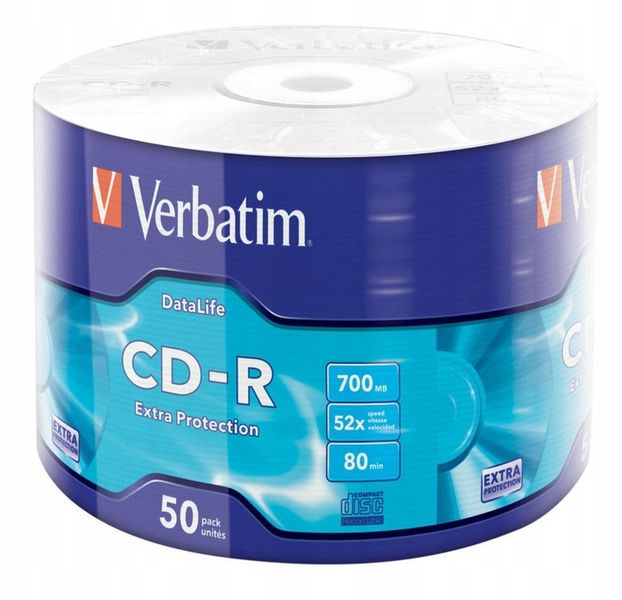 Płyta Verbatim CD-R 700 MB 50 szt Extra Protection - Arena.pl