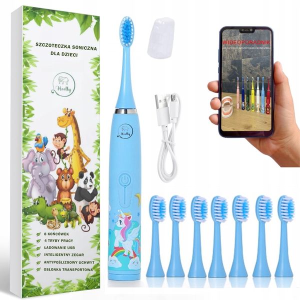 SZCZOTECZKA SONICZNA DLA DZIECI ELEKTRYCZNA DO ZĘBÓW KUCYK OSŁONKA HEELLY - Arena.pl