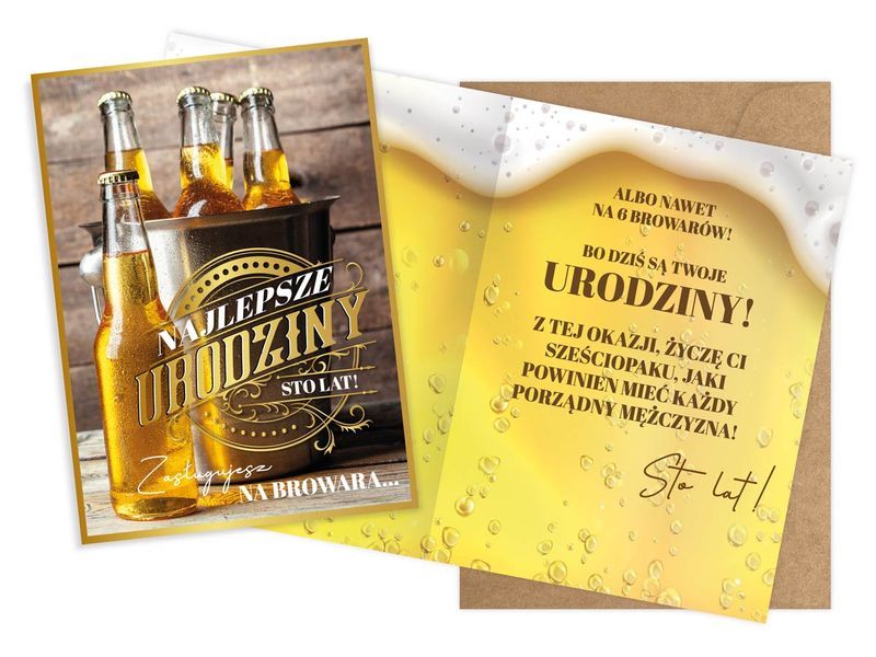 Karnet / Kartka "Urodziny (browar)", V-050 - Arena.pl