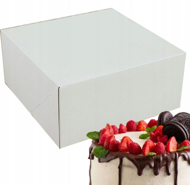 Kup PUDEŁKO NA TORT BIAŁE 22x22x11cm STABILNE OPAKOWANIE MOCNY KARTON ...