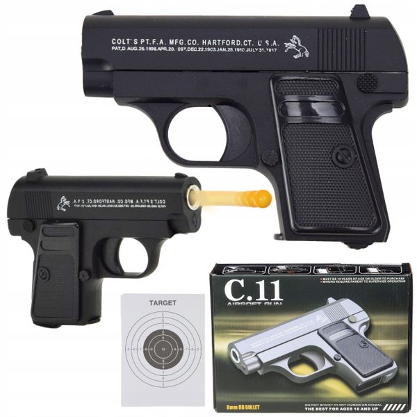 Pistolet C11 Metalowy replika ASG na kulki colt - Arena.pl