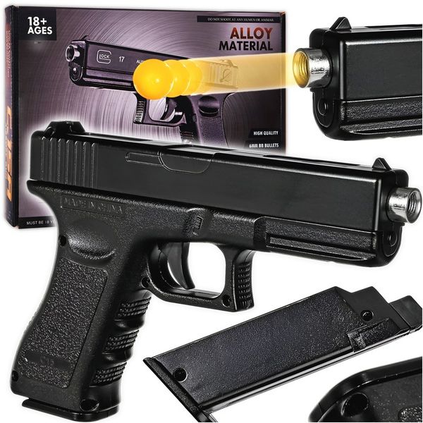 PISTOLET NA KULKI PLASTIKOWE REPLIKA GLOCK METALOWY C15A CZARNY ...