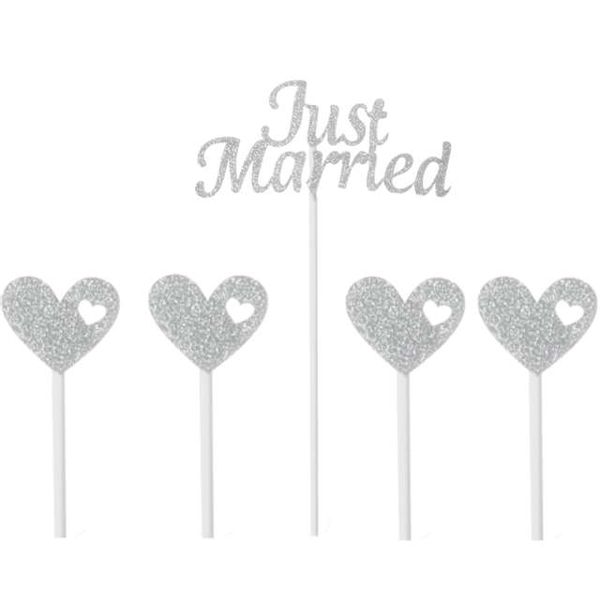 Kup Pikery "Just Married", srebrne, Godan, 5 szt na arena.pl i ciesz ...