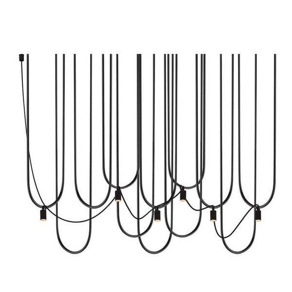 Kup Lampa wisząca do salonu UDIN 9785 Dohar tuby metalowe czarne na ...