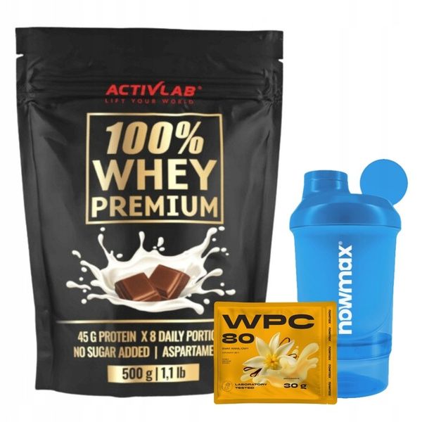 ACTIVLAB 100% WHEY PREMIUM 500 g + SHAKER WAVE + NANO + próbka WPC 80 ...