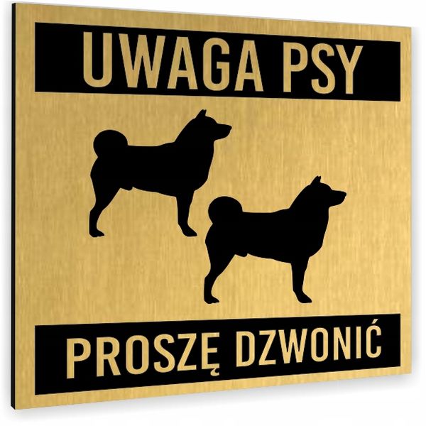 Kup Tabliczka UWAGA PSY NAPIS Tablica nierdzewna PIKTOGRAM ALUMINIUM ...