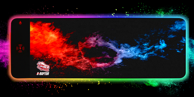 PODKŁADKA GAMINGOWA DUŻA PODŚWIETLENIE LED 90x30 ŁADOWANIE INDUKCYJNE ...