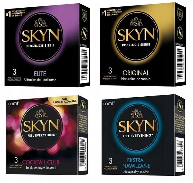 SKYN Zestaw Prezerwatyw Elite Original Coctail Club Nawilżane 12szt ...