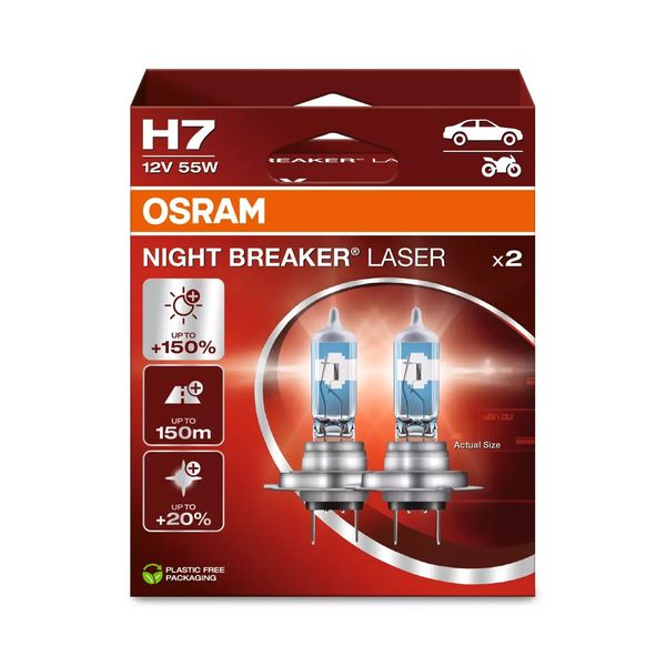 OSRAM Żarówki H7 Night Breaker Laser Eko +150% - Arena.pl