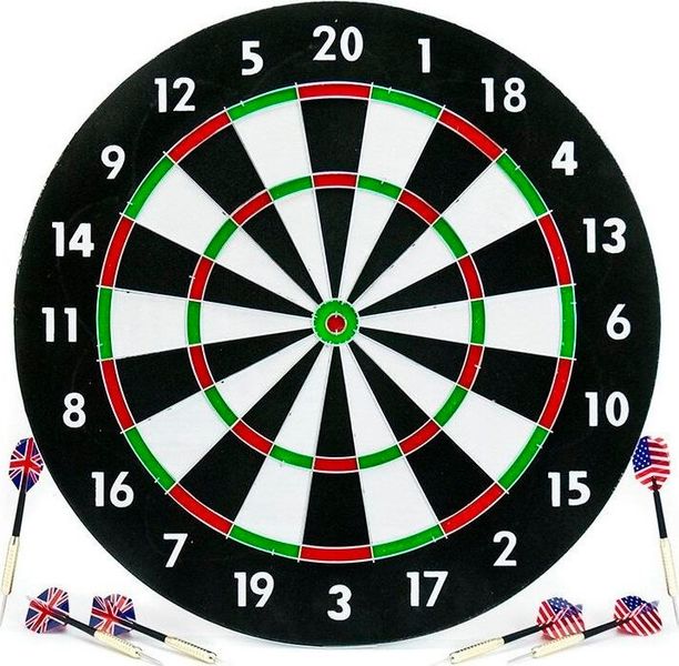 Tarcza do darta Flocked z rzutkami dwustronna 46 cm 6 rzutek - Arena.pl