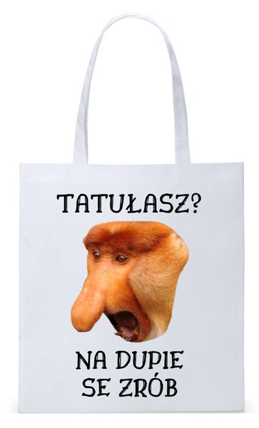 Kup Nosacz Janusz Polak Torba Eco Biała Shopper Z Nadrukiem Ze Zdjęciem ...