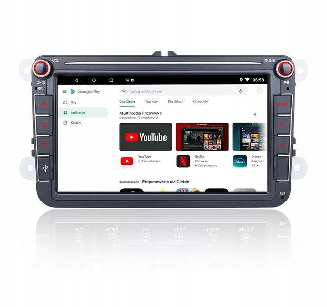 RADIO ANDROID 2DIN 4+64 GB 8 CALI VW PASSAT B6 B7 GOLF 5 V 6 VI SKODA SEAT - Arena.pl