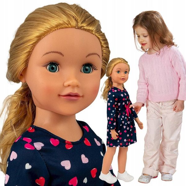 Kup DUŻA LALKA CHODZĄCA CHODZI ZA RĘKĘ 70cm DŁUGIE WŁOSY Smily Play na ...