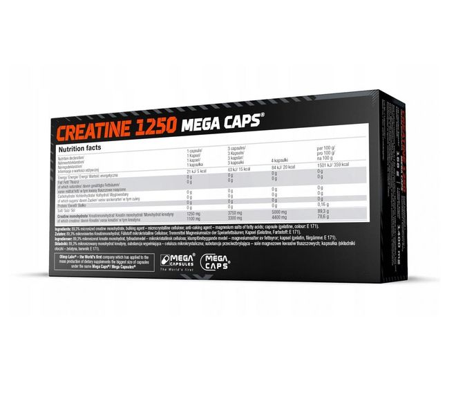 OLIMP KREATYNA CREATINE MEGA CAPS 1250mg - 30 kapsułek - Arena.pl