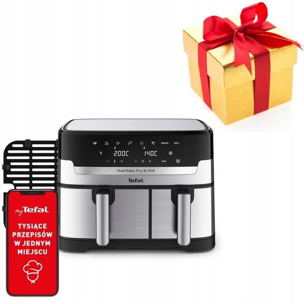 Kup Frytkownica beztłuszczowa Tefal Grill EY905D 8.3l dwukomorowa Air ...