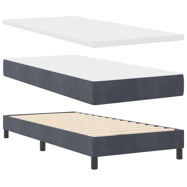 Kup Łóżko sprężynowe z materacem Czarnym 100x200 cm Aksamitne na arena ...