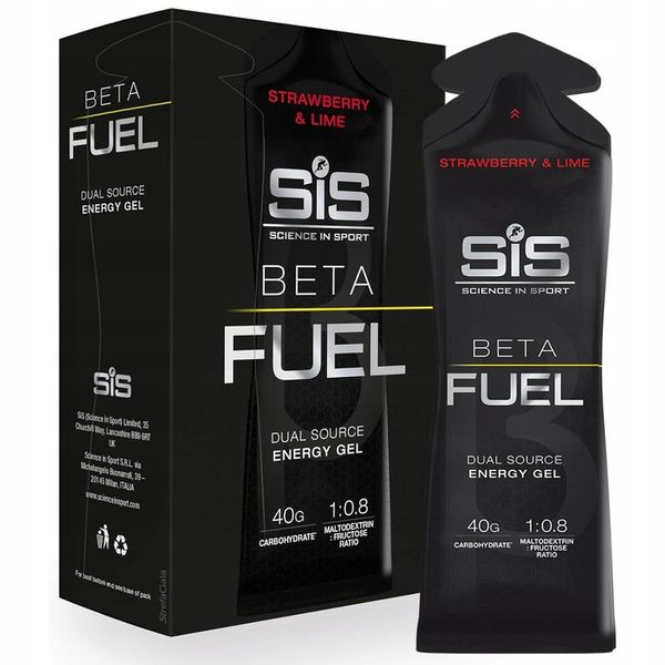SIS ŻEL ENERGETYCZNY 6 sztuk x 60ml BETA FUEL ENERGY Truskawka-Limonka - Arena.pl