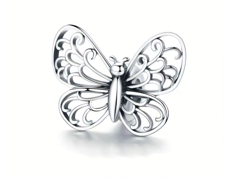 Kup Rodowany srebrny charms do pandora ażurowy motyl motylek butterfly ...