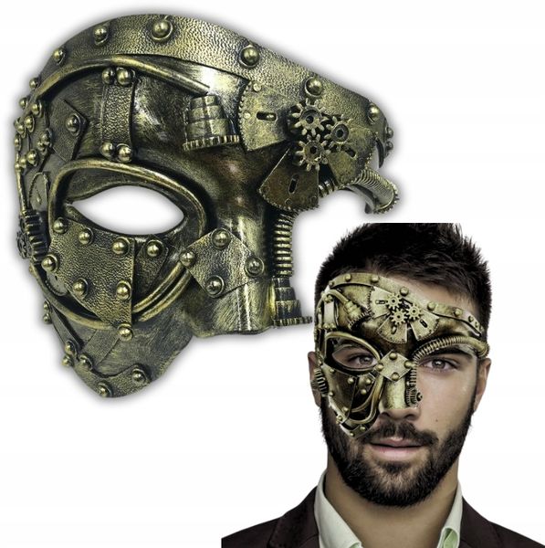 MASKA STEAMPUNK CYBORG ROBOT MASZYNA NA TWARZ KARNAWAŁ HALLOWEEN ...