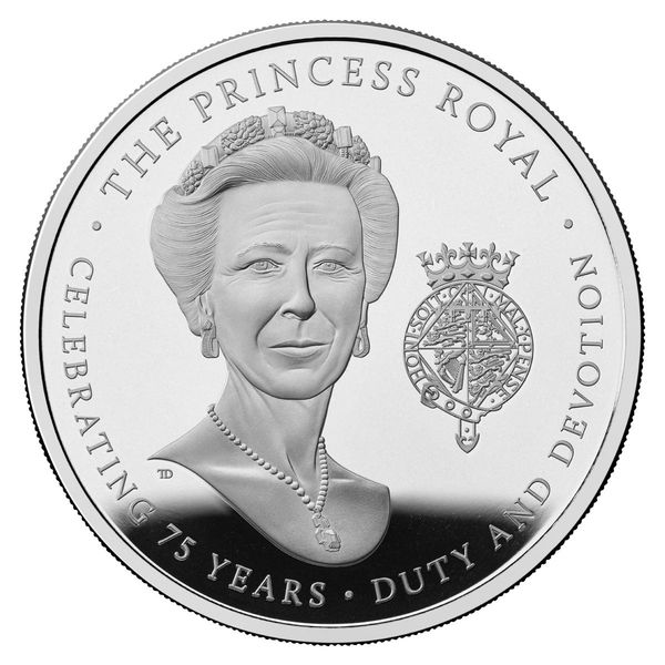 Kup The 75th Birthday of HRH The Princess Royal £5 Srebro 2025 Proof na ...