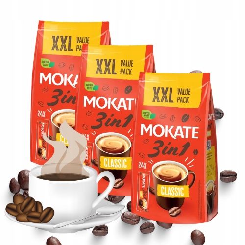 Mokate Kaffee Classic 3 w 1 zestaw 3 x 24 saszetki XXL kawa - Arena.pl