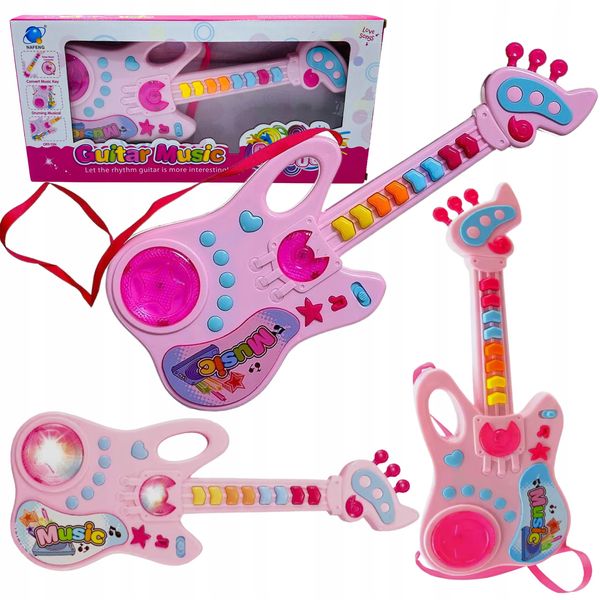 Gitara interaktywna światło melodie Instrument PREZENT dla Dziewczynki ...
