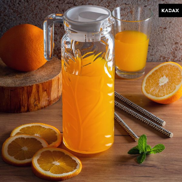 DZBANEK SZKLANY Z POKRYWKĄ DO WODY SOKU NAPOJÓW 1L - Arena.pl