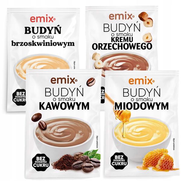 Emix Budyń Mix 4 smaków 40 g x 4 sztuki - Arena.pl