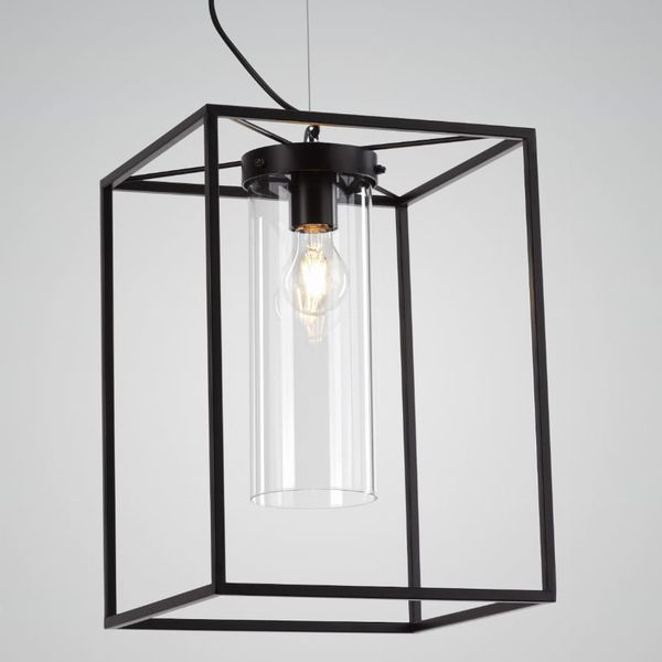 Kup Lampa wisząca MORGAN P1727-1L metalowa szklana czarna przezroczysta ...