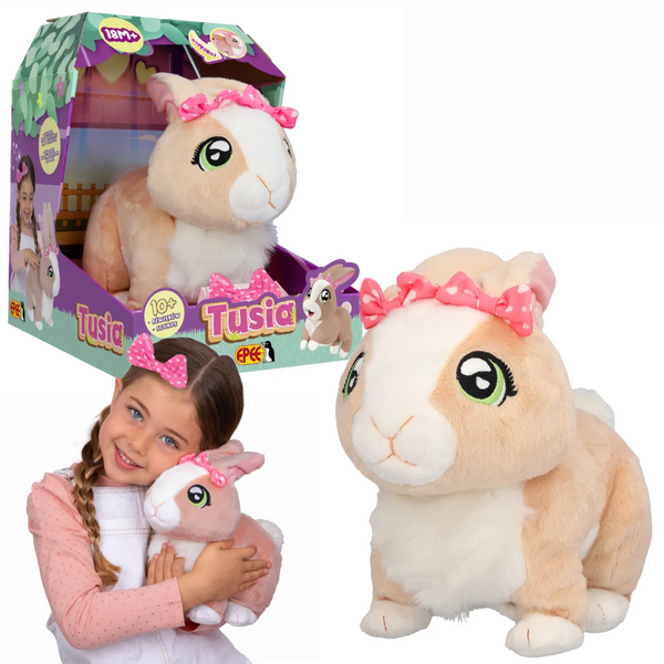 EPEE Tusia Królik interaktywny Nowa wersja z kokardką dla dziewczynki ...
