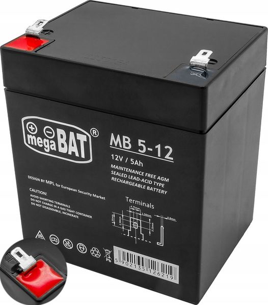 MOCNY AKUMULATOR BEZOBSŁUGOWY AGM do UPS 12V 5Ah - Arena.pl