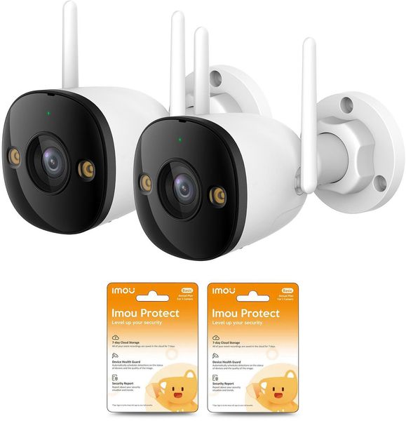 Zestaw 2 kamer IP Imou Bullet 2C 4MP IPC-F42P i 2 chmur Imou Protect ...