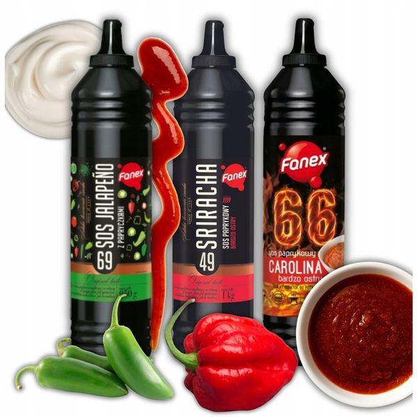 SOS SOSY PAPRYKOWE CAROLINA SRIRACHA JALAPENO OSTRE PIKANTNE PAPRYKA ...