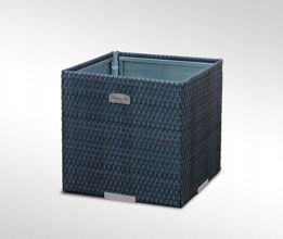 Donica ogrodowa technorattanowa 46x46x46 STALOWY - Arena.pl