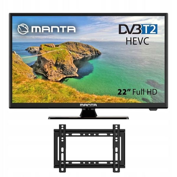 Kup Telewizor 22 cale MONITOR 2w1 DVB-T2/HEVC FHD 12V +UCHWYT MANTA na ...