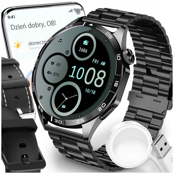 Kup SMARTWATCH ZEGAREK OLED WATCH MĘSKI MENU POLSKIE ROZMOWY SMART ...