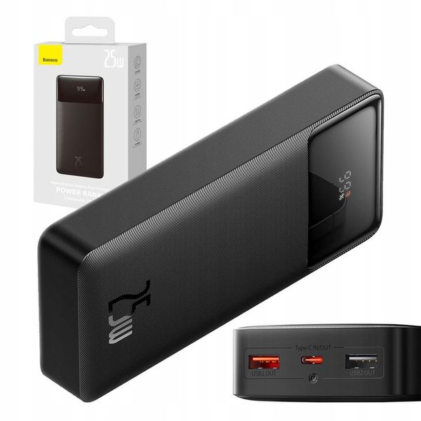 BASEUS POWER BANK 25W 20000 mAh 2x USB/USB-C MOCNY SZYBKI POWERERBANK - Arena.pl