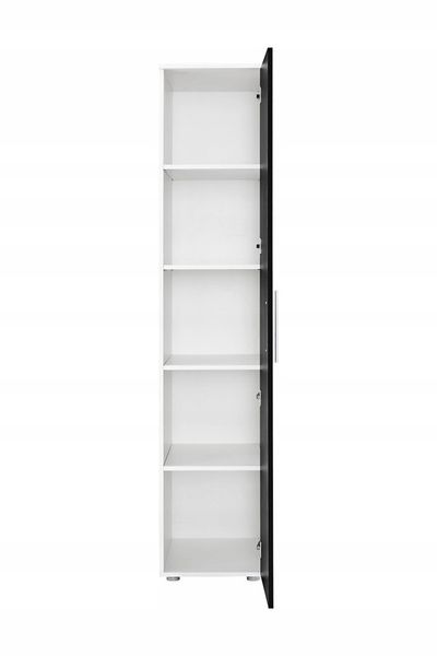 Szafka Słupek Do Salonu MAGNUM Garderoba 40cm Biała Biała Połysk ...