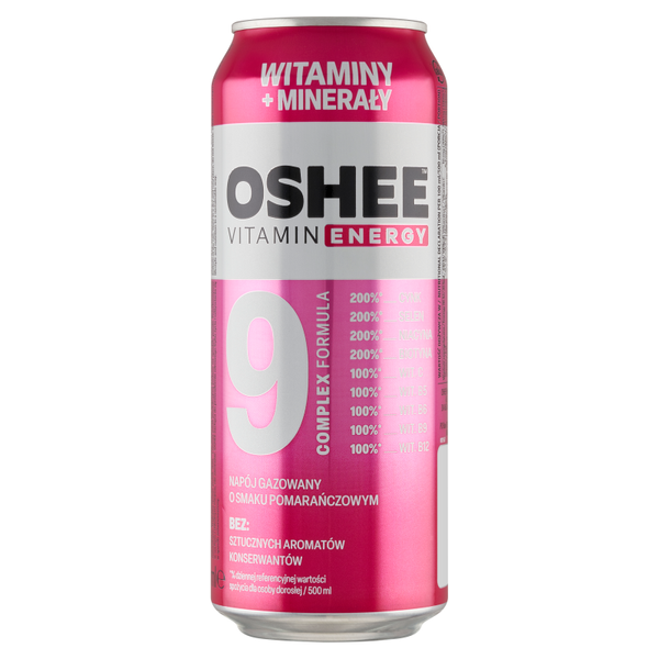 Oshee Vitamin Energy Napój gazowany o smaku pomarańczowym 500 ml - Arena.pl
