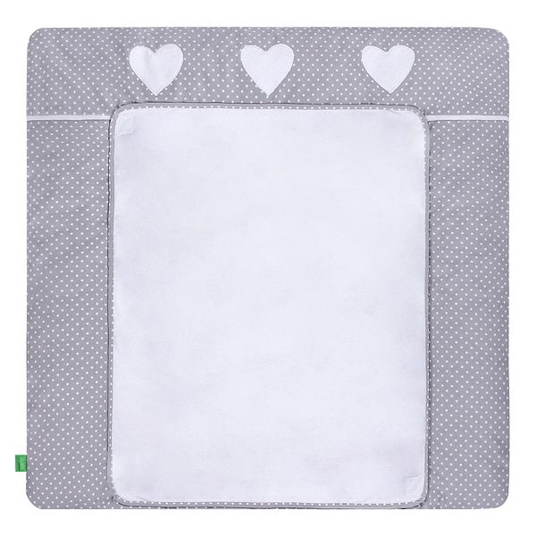 LULANDO Mata na przewijak 2 frotty 76x76 - Kropki białe/serca - Arena.pl